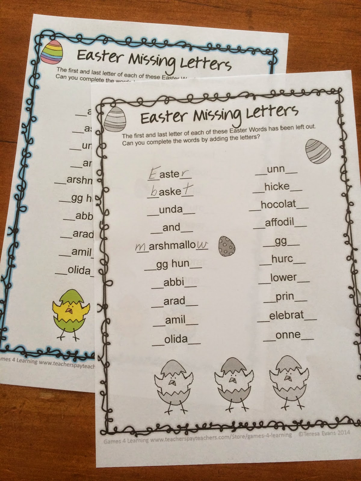 Fun Games 4 Learning: Easter Literacy Freebies